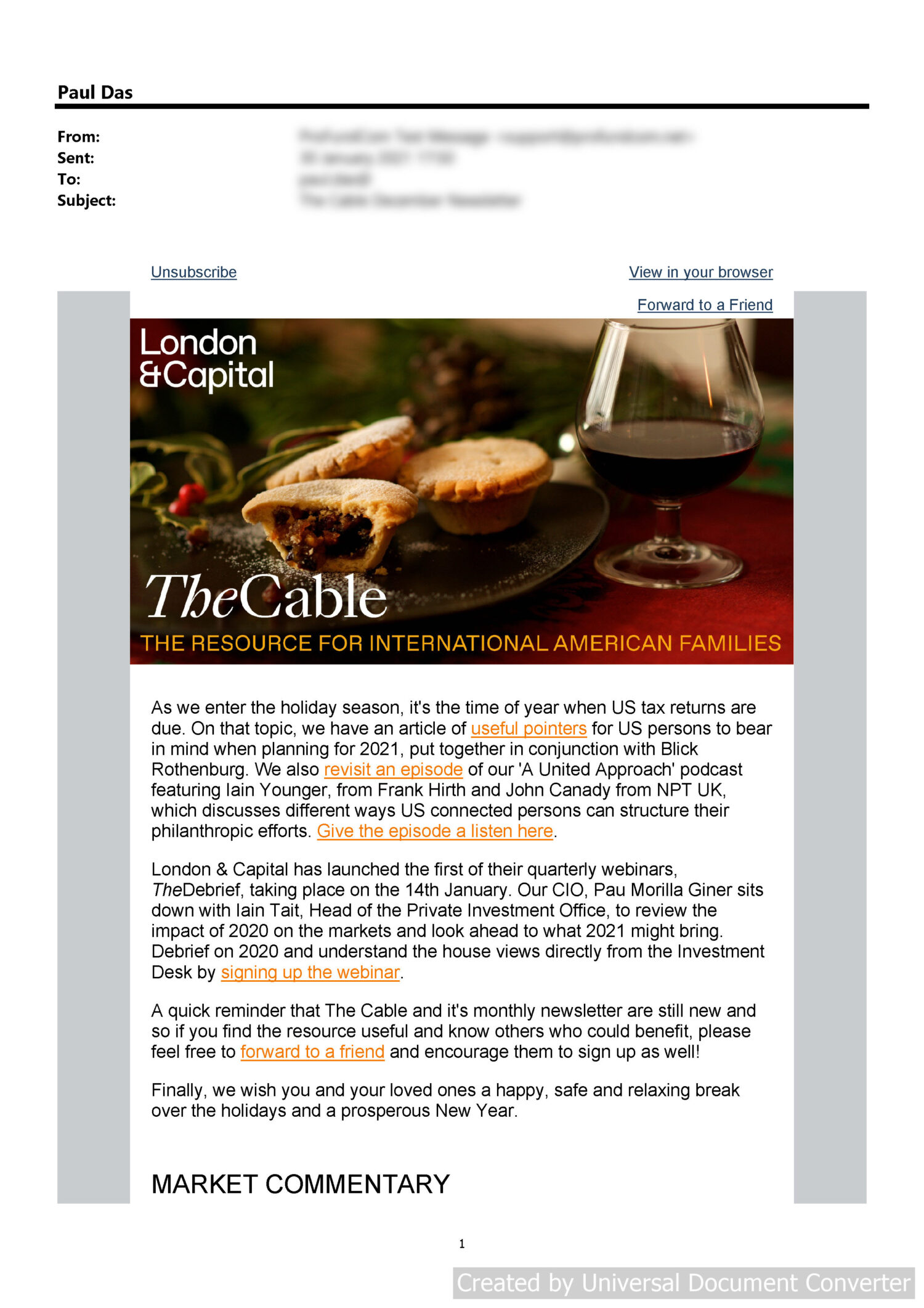 Financial Email Examples For Wealth Managers - ProFundCom